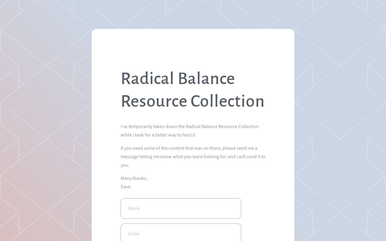 Radical Balance Resource Collection